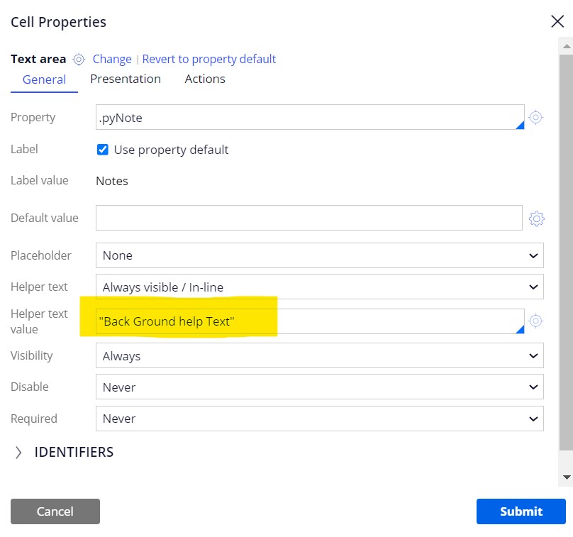 HelpText inline control is automatically get changed into tooltip on checking in the section ...